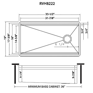 Ruvati 33-inch Workstation Ledge Kitchen Sink Undermount 16 Gauge Stainless Steel - RVH8222