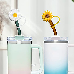 Almagic Cute Silicone straw covers cap 12 Pack,reusable Drinking Straw Covers Cap,Dust-Proof Straw Cap Toppers,With transparent storage box, convenient storage,for 6-9mm Straw