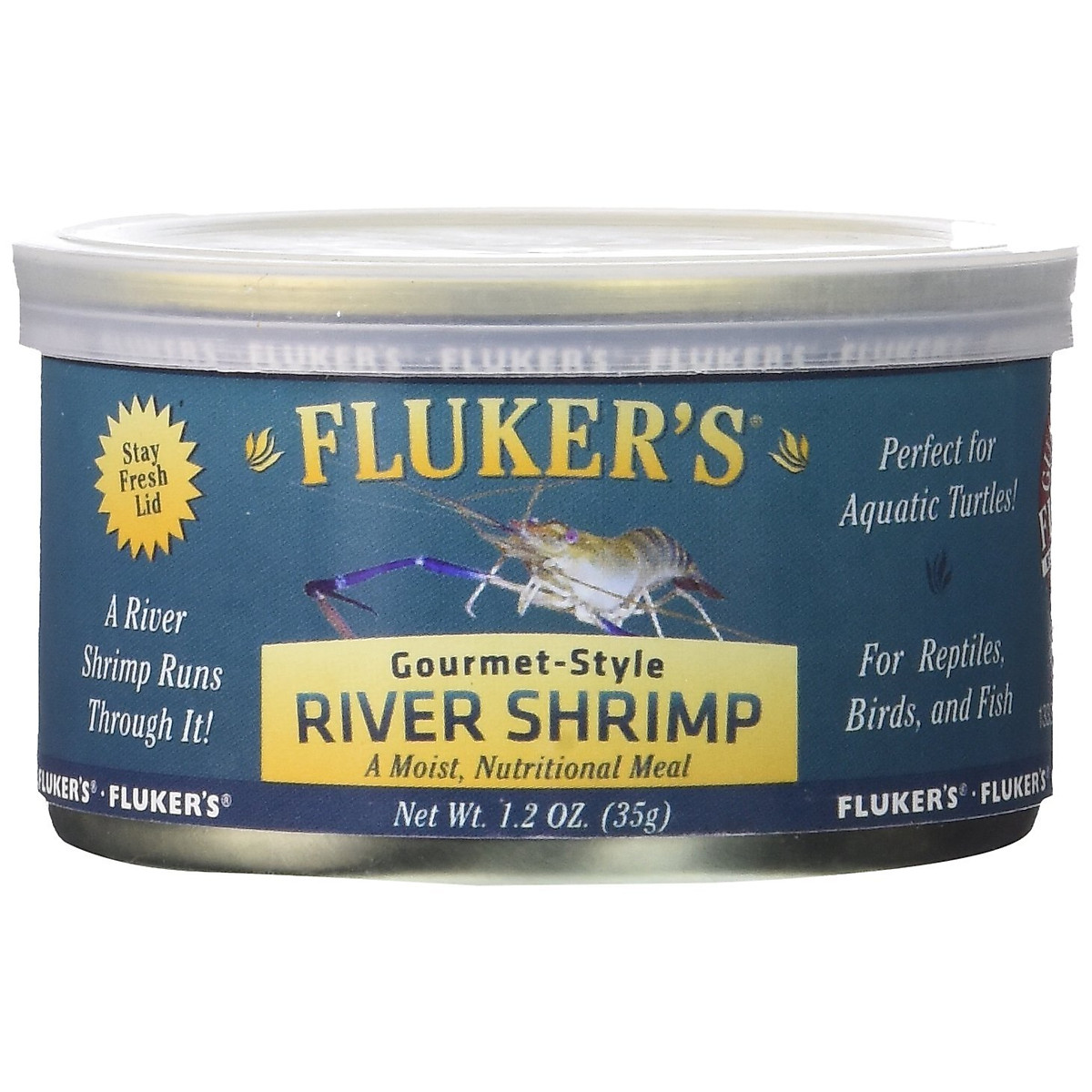Fluker's Gourmet Canned Food for Reptiles, Fish, Birds and Small Animals, River Shrimp 1.2 oz