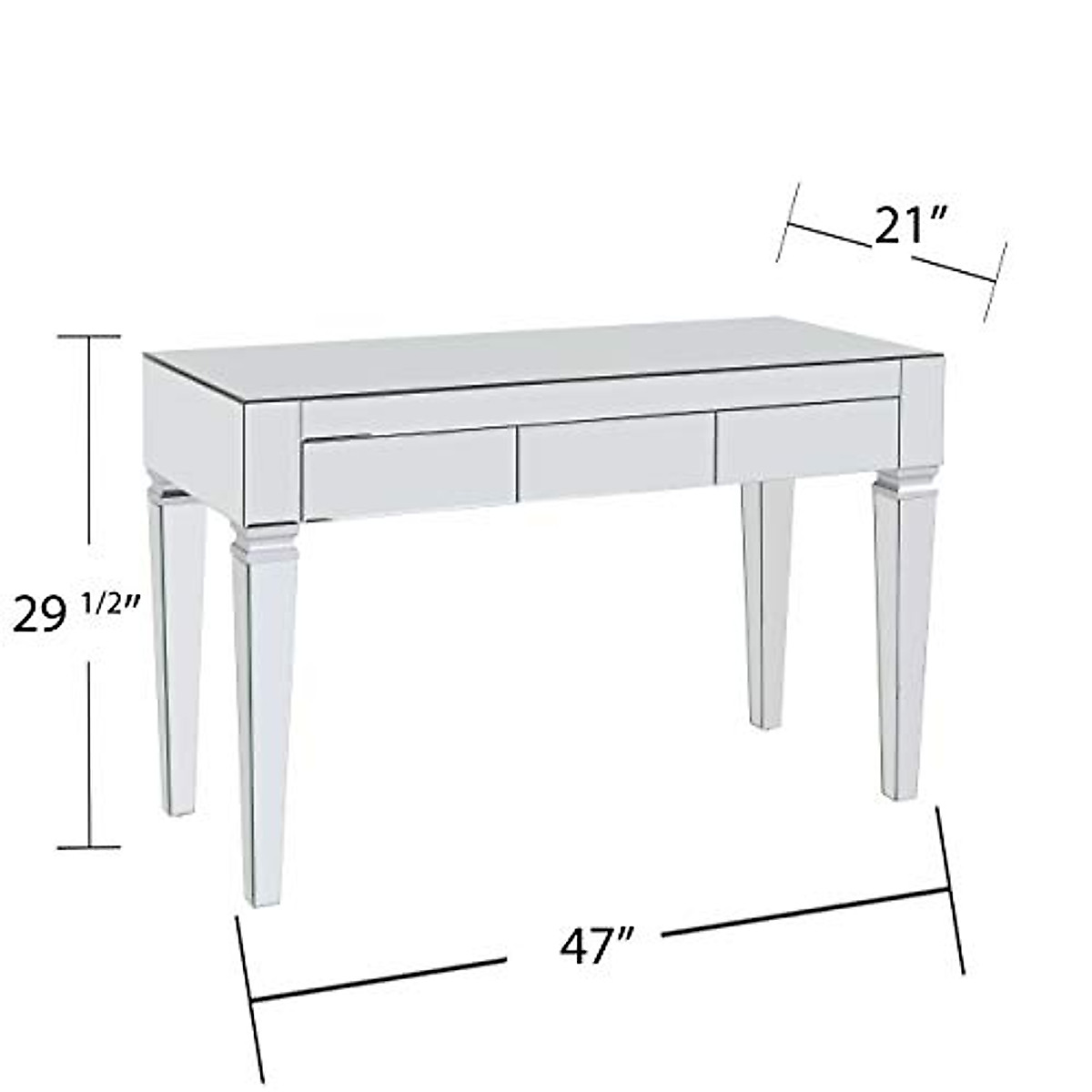 SEI FURNITURE Darien Mirrored Desk, Silver