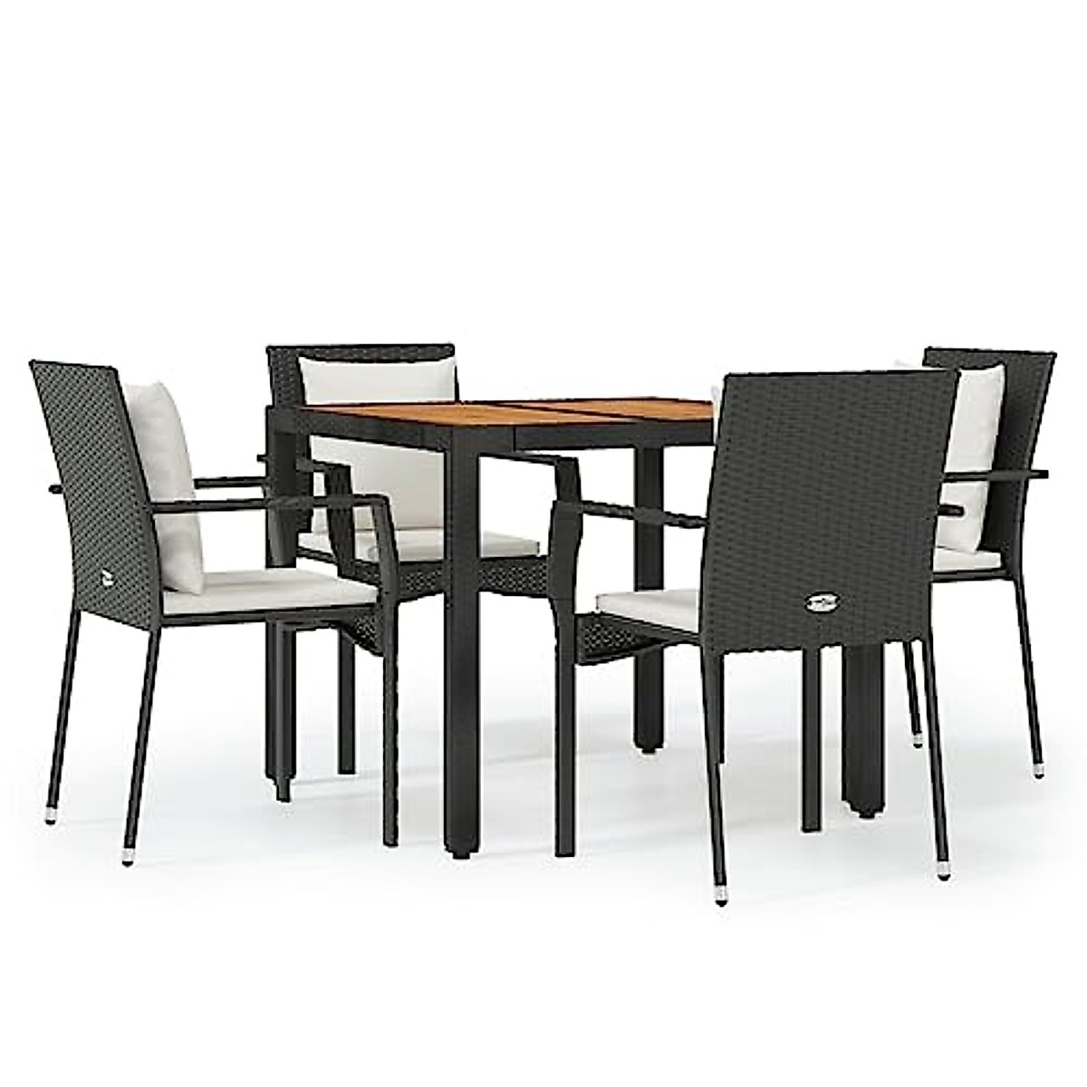 WFAUIBR Dining Set with Cushions 5 Piece Patio ，Bistro Sets,Coffee Table Sets, Whether You Have a Balcony, Lawn, Garden, or Poolside, This Set is Outdoor Spaces，Black，5 Piece 35.4"