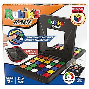 Rubik’s Race, Classic Fast-Paced Strategy Sequence Brain Teaser Travel Board Game Two-Player Speed Solving Face-Off for Adults & Kids Ages 7 and up