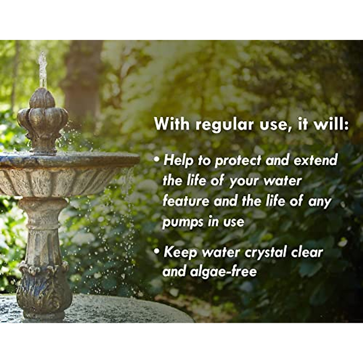 Fountain Algaecide and Clarifier - 32oz - Kills and Inhibits All Types of Algae Growth, Formulated for Small Ponds and Water Features, Treats up to 32,000 Gallons