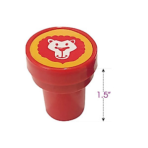 ArtCreativity Zoo Animal Stampers for Kids, Set of 24, Assorted Pre-Inked Stampers, Animal Birthday Party Favors, Goodie Bag Fillers, Arts n Crafts Supplies Assignment Stamps for Teachers