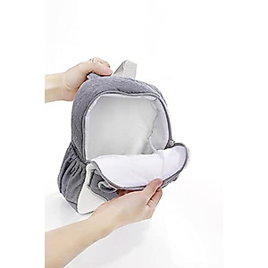 JiKeNi children's backpack, rabbit toy, boy and girl backpack, plush bag rabbit soft doll 10 inches (white)