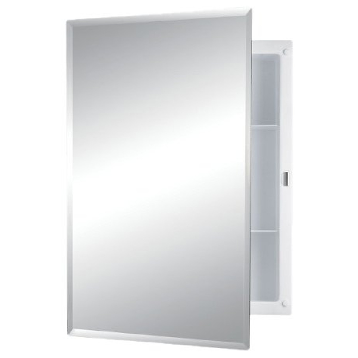 Jensen 781037 Builder Series Frameless Medicine Cabinet with Beveled Edge Mirror, 16-Inch by 22-Inch by 3-3/4-Inch