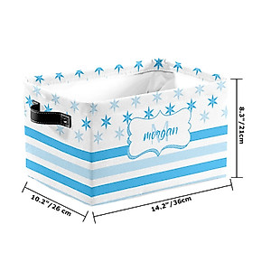 ZAACUSTOM Personalized Storage Bins with Name for Organizing Babys Boys and Girls Toys, Custom Kids Storage Basket Boxes Cubes Organizer with Handles for Shelf Closet Nursery, 1 Pack