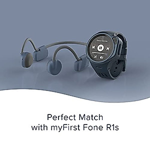 myFirst Headphones BC Wireless Lite New Version Headphones for Boys Girls Kids with Bone Conduction Technology Suitable for Online Class, Music Player, Audiobook (Space Blue)