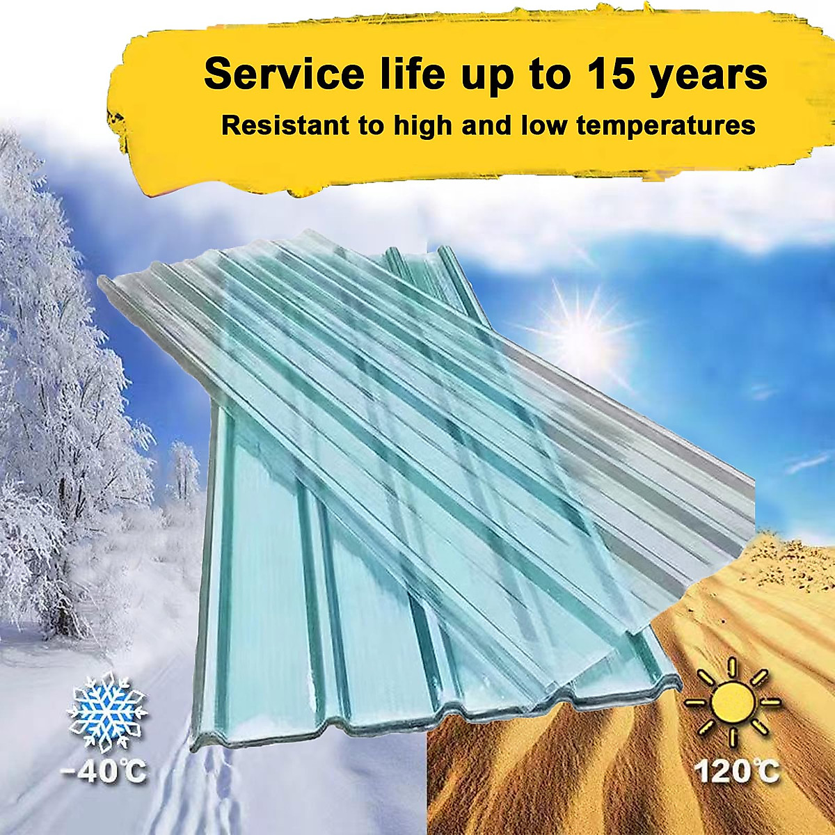 Anti-Uv Greenhouse Panels,Roof Panels 1/3/4/6/8/10 Pcs,Heat-Insulating Roofing Sheet for Greenhouse Canopy Carport Panel,Resistant, Versatile and Durable Clear Roof Sheet (35x91in,10 Pcs)