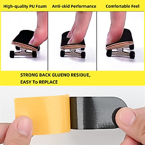 ACFELLE 30Pcs Pre Cut Grip Tape for Fingerboards, 100mm*28mm One Step Install Pro Finger-Skateboard Foam Adhesive Stickers (30pcs)