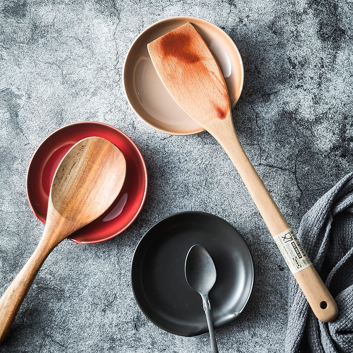 Gomakren Spoon Holder for Stove Top, Spatula Ladle Holder, Cute Coffee Spoon Rests, 5 Inch Large Spoon Holder for Kitchen Counter, Kitchen Decor and Accessories, Caramel Light Brown