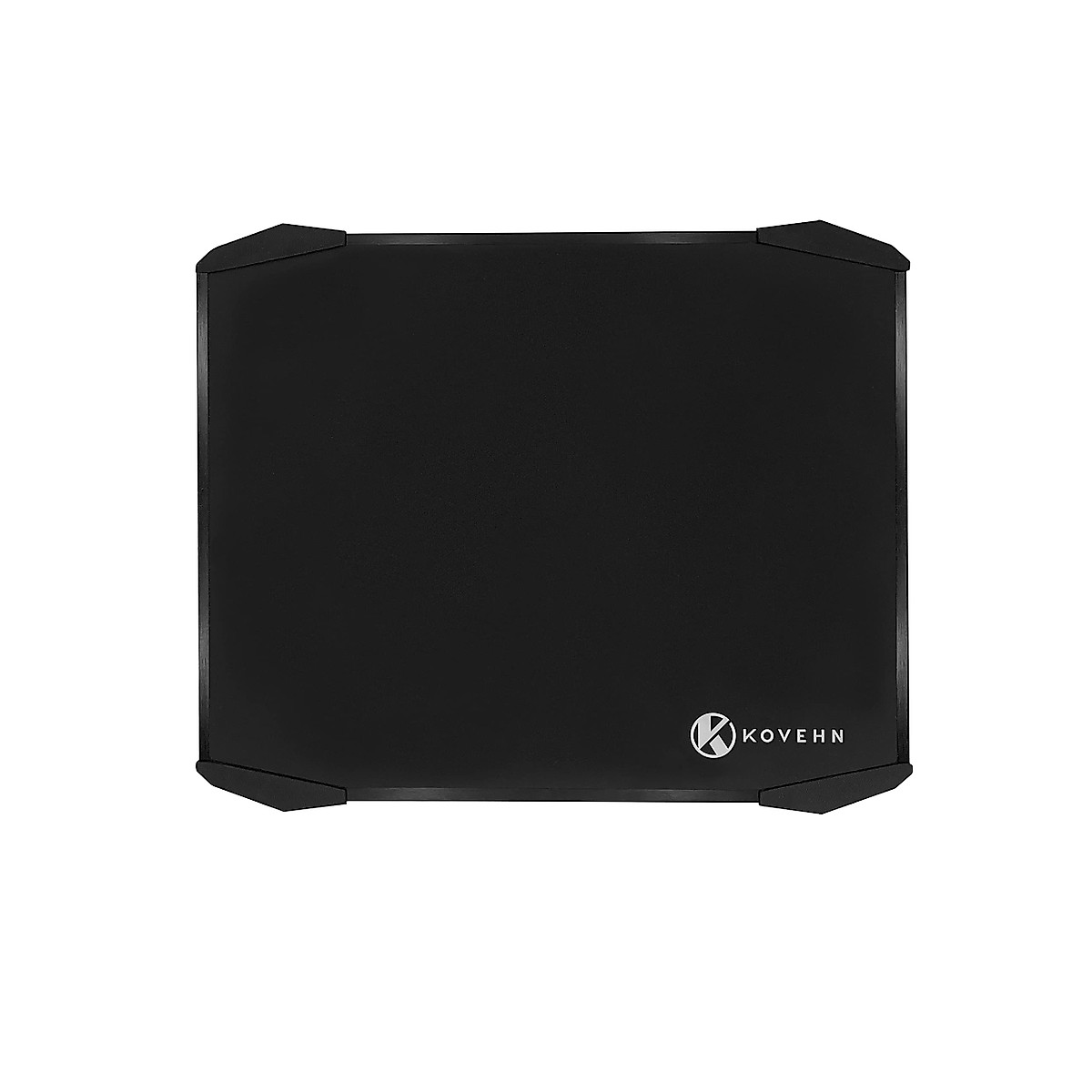KOVEHN Dual-Sided Aluminum Hard Mouse Pad (L) - Non-Slip Silicone Feet - Strong and Durable Dual Surface Mousepad for Office and Gaming (Jet Black)