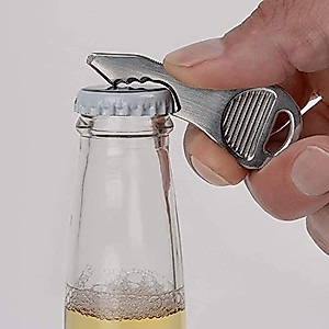 Nite Ize KCT1010-1088 DoohicKey QuicKey Stainless-Steel 5-in-1 Keychain Multi Tool with Key Hole Attachment, Stainless Steel