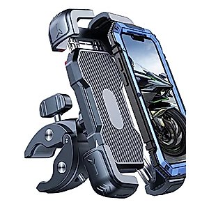 Motorcycle Phone Mount, [150mph Wind Anti-Shake][7.2inch Big Phone Friendly] Bike Phone Holder for Bicycle, [5s Easy Install] Handlebar Phone Mount, Compatible with iPhone, All Cell Phones