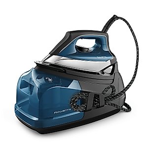 Rowenta, Iron, Perfect Steam Pro Stainless Steel Soleplate Professional Steam Station for Clothes, 37 Ounce Removable Tank, Fast Heat Up, 1800 Watts, Steam Iron, Blue Clothes Iron, DG8624