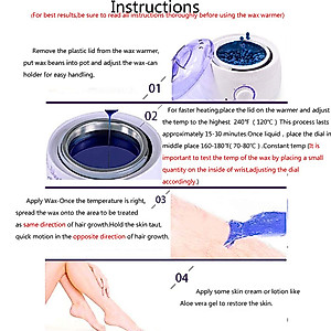 Lansley Wax Warmer Hair Removal Home Waxing Kit Electric Pot Heater for Rapid Waxing of All Body, Face, Bikini Area, Legs with 4 Flavor Hard Wax Beans & 10 Wax Applicator Spatulas(At-home Waxing)
