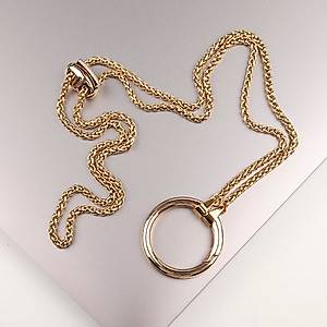 Guran Glasses Holder Chain Loop for Sunglasses Eyeglass Necklace Holder Ring Holder (Gold)