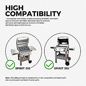 MOOTVGOO 7642 Grill Igniter, BBQ Electronic Igniter Kit Replacement for Weber Spirit E210, S210, Spirit E310, Spirit S310 Gas Grill Models with Up Front Controls