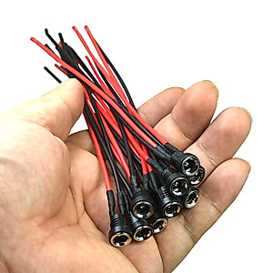 5Pcs 5.5mm x 2.1mm DC Power Supply Jack Socket Female Panel Mount Connection,dc-022B dc Jack with Wires