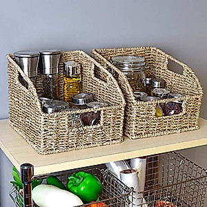StorageWorks Hand-Woven Seagrass Wicker Baskets Set