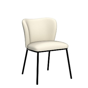SIMTONAL Dining Room Chairs Set of 4, Kitchen Chairs with Metal Legs, Beige