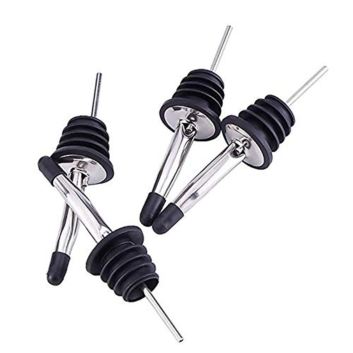 24 Pack Liquor Pour Spouts Set - Stainless Steel bottle spout and Liquor Pourers Dust Caps Covers