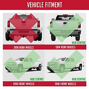 Wheel Accessories Parts 2 Pcs Hub Centric Wheel Spacers 8 on 170mm 2" Thick M14 x 1.5 Thread Stud 124.9mm Hub Fits 2003+ Ford F250 F350 Super Duty Single Rear Wheel | 03-05 Dually Rear Wheel Front