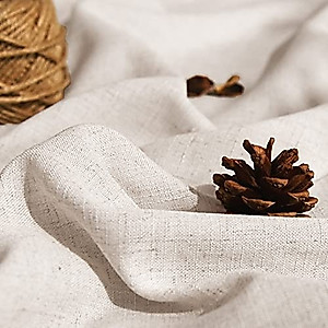 jinchan Linen Beige Curtains 90 Inches Long for Living Room Farmhouse Rod Pocket Back Tab Light Filtering Window Drapes for Bedroom Curtains Crude 2 Panels