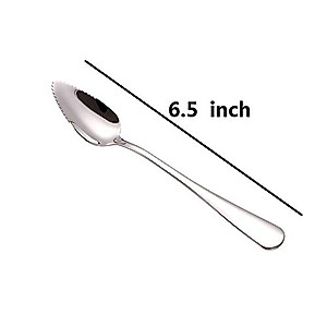 Choary 4 piece colorful Grapefruit Spoons 6.5 inch Metal Stainless Steel Grapefruit Spoons stainless steel spoon for dessert fruit and salad