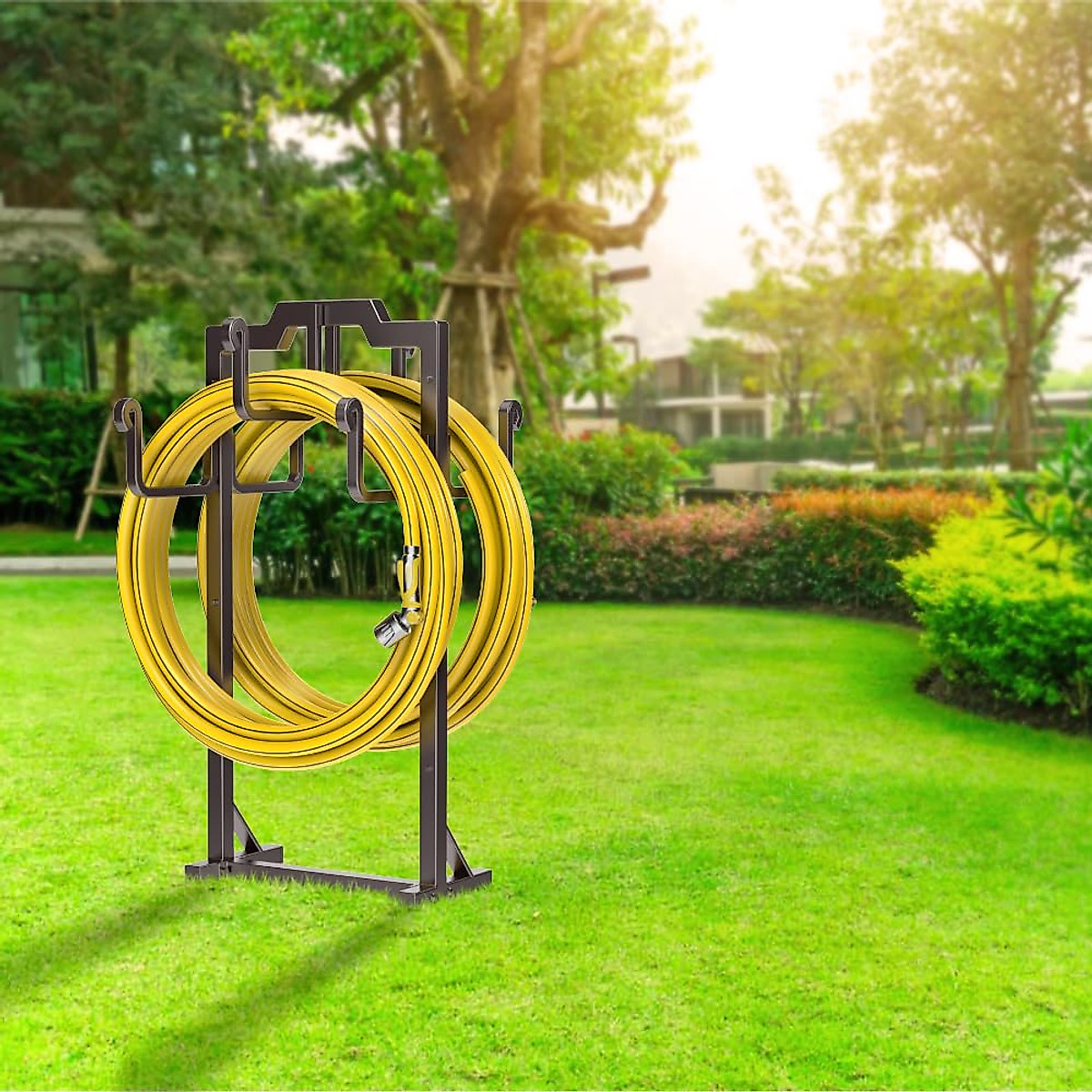 Skycarper Garden Hose Reel Holder Water Hose Hanger Organizer Stand,Bronze