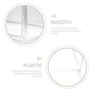 COLLBATH Supplies Case Stationery Lids Acrylic Book Trinkets for Shoe Home Boys Display Bookshelf Clear with Large Collapsible Desk Transparent Convenience Bookrack Folder Toy Crate