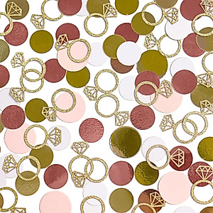 Wedding Table Confetti, Bridal Shower Decorations Bride to Be Confetti Glittering Diamond Ring Engagement Party Table Scatter, 200pcs