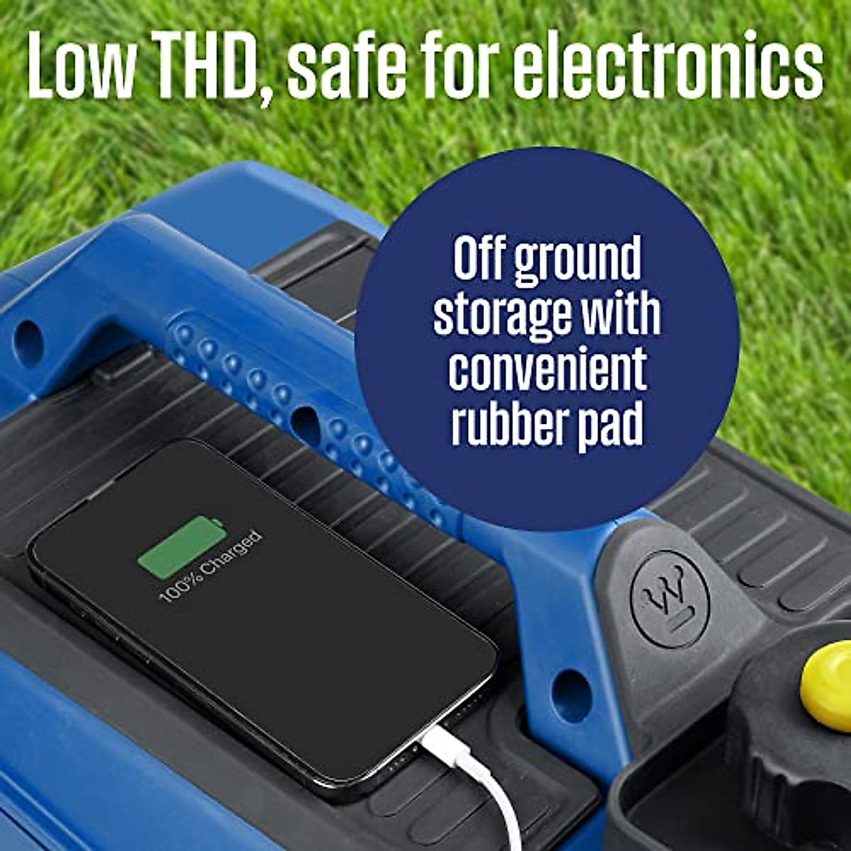 Westinghouse 2550 Peak Watt Super Quiet & Lightweight Portable Inverter Generator, RV Ready 30A Outlet, Gas Powered, CO Sensor, Parallel Capable, Long Run Time,Blue