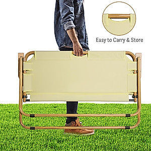 LUCKYERMORE Folding Loveseat Camping Chair for 2 Person Double Seat Outdoor Portable Aluminum Beach Chair with Armrests Compact Picnic Chair for Fishing Travel Camp Camping Beach Indoor Outdoor