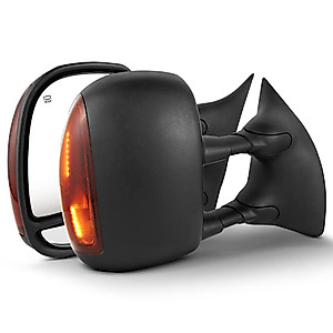 ACANII - Telescoping LED Signal+Power+Heat Towing Mirrors For PAIR(2) 1999-2007 Ford F250~F550 SUPERDUTY 00-05 Excursion