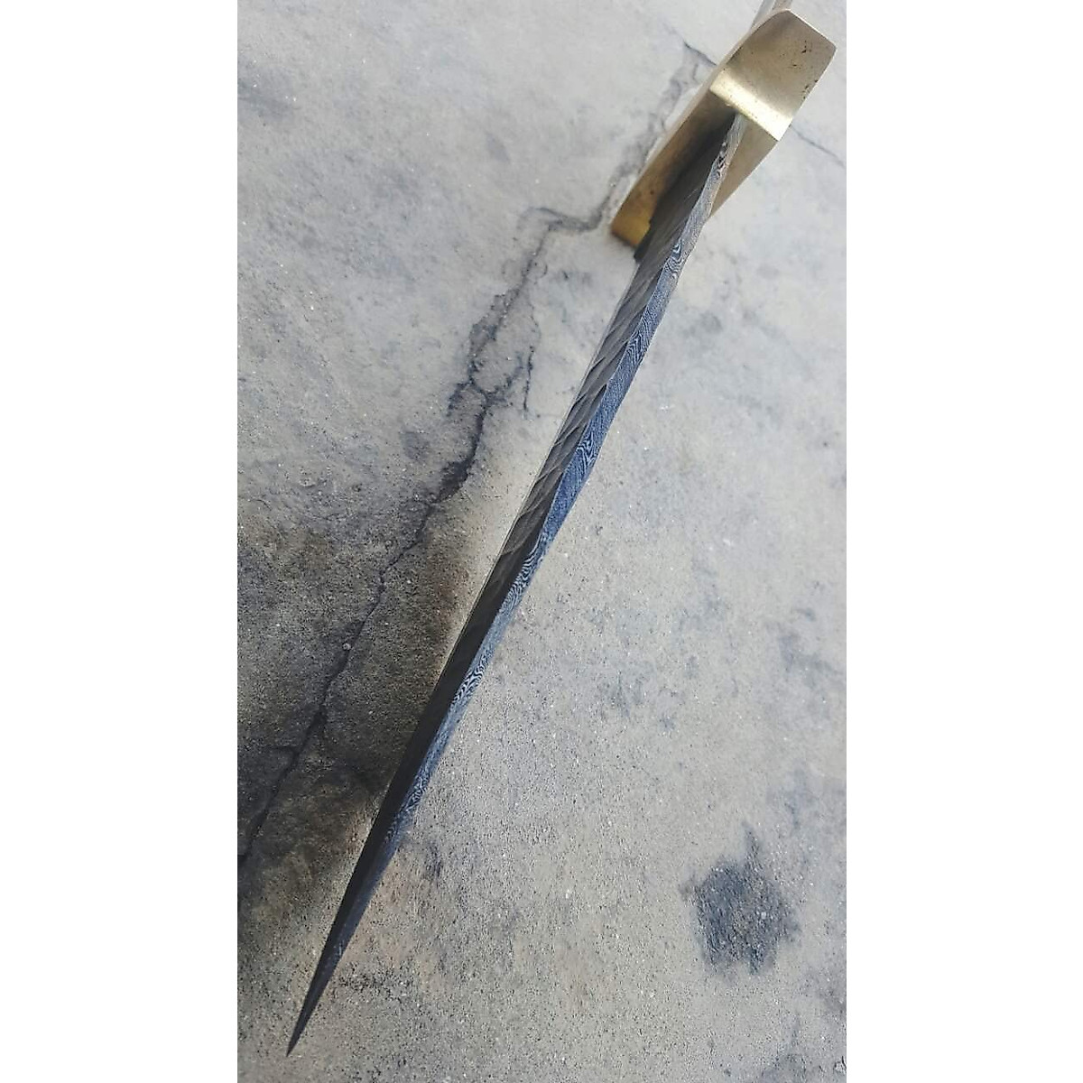 Unique Blades DAMASCUS STEEL FULL TANG/FLINT KNAPPED FINISH/BLANK BLADE FOR KNIFE MAKING