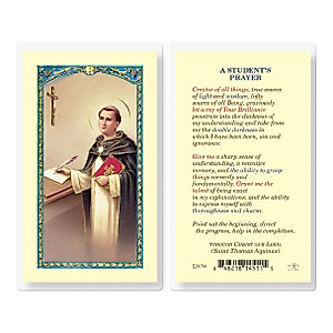 A Student's Prayer/St. Thomas Aquinas Laminated Holy Cards, 25-Count Value Pack