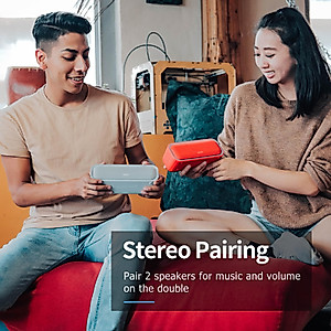 DOSS Bluetooth Speaker, SoundBox Pro Portable Wireless Speaker with 20W Stereo Sound, Active Extra Bass, IPX5 Waterproof, Wireless Stereo Pairing, Multi-Colors Lights, 20 Hrs Playtime -Black