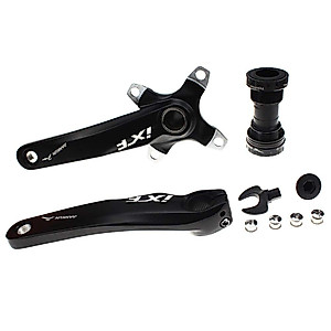 CYSKY Bike Crank Arm Set Mountain Bike Crank Arm Set 170mm 104 BCD with Bottom Bracket Kit and Chainring Bolts for MTB BMX Road Bicyle, Compatible with Shimano, FSA, Gaint (Black)