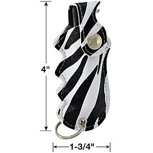 Pepper Defense 1/2 oz. Pepper Spray with Grip Holster and Keychain Attachment - Safety Twist Lock Glow Trigger - Maximum Strength 10% OC Formula - Self Defense Personal Protection (Zebra 1-Pack)