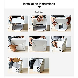 4 Pack Magazine File Holder Magazine Organizer, Magazine Storage Box, Large Volume Magazine File Organizer as Book Bins or Folder Holder for Desk (White) (7.48*9.65*11.42 inch/18.9*24.5*29 cm)
