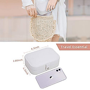CASEGRACE Jewelry Box For Women Travel Jewelry Organizer Double Layer for Necklace Earring Rings Jewelry Holder Case
