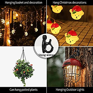 AimiDream Light Hanging Hooks,Screw in Hooks for Hanging String Lights and Wire,Clothes,Wind Chimes,Plastic,20 Packs