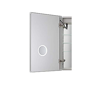 AQUADOM Edge Royale 24in x 32in x 5in Right Hinged LED Medicine Mirror Cabinet Recessed or Surface Mounted, Defogger, Dimmer, LED 3X Makeup Mirror, Electrical Outlets