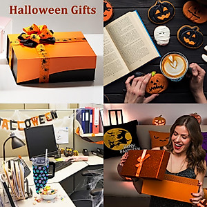 Halloween Tumbler, Spooky Neon Pumpkin Mug Cup Ghost Tumblers with Handle and Straw 40 oz, Halloween Gifts for Friends Family Insulated Water Bottle