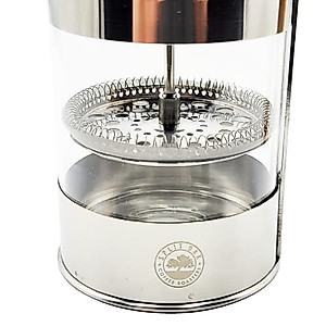French Press Coffee Maker 27oz Stainless Steel Coffee Press High Level Filter Borosilicate Glass Heat Resistant Insulated Pot with Wooden Handle. Brew Coffee and Tea BPA Free