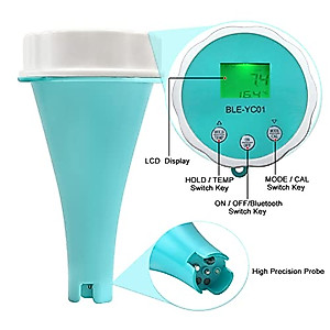 Mumusuki Digital Water Tester, Water Testing Meter 6 in 1 PH EC TDS ORP Temp Water Tester Pen Easy to Use Water Quality Tester for Swimming Pool