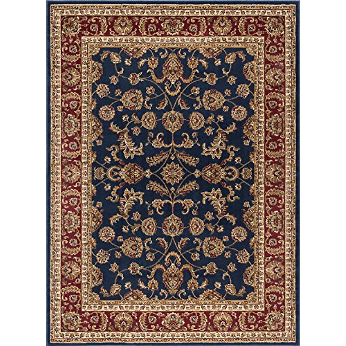 Sariya Transitional Oriental Navy Rectangle Area Rug, 5' x 7'