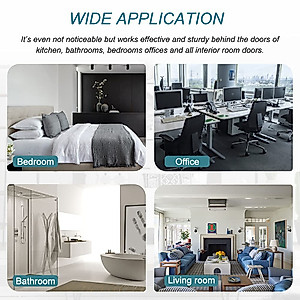 12 Pack Hinge Pin Black Door Stopper, Adjustable Heavy Duty Hinge Pin Door Stop with Black Rubber Bumper Tips