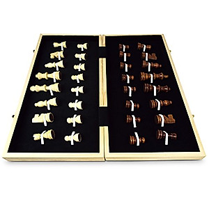 Smart Tactics 16" Folding Chess Set - Premium Edition with Chess Bag and Extra Chess Pieces